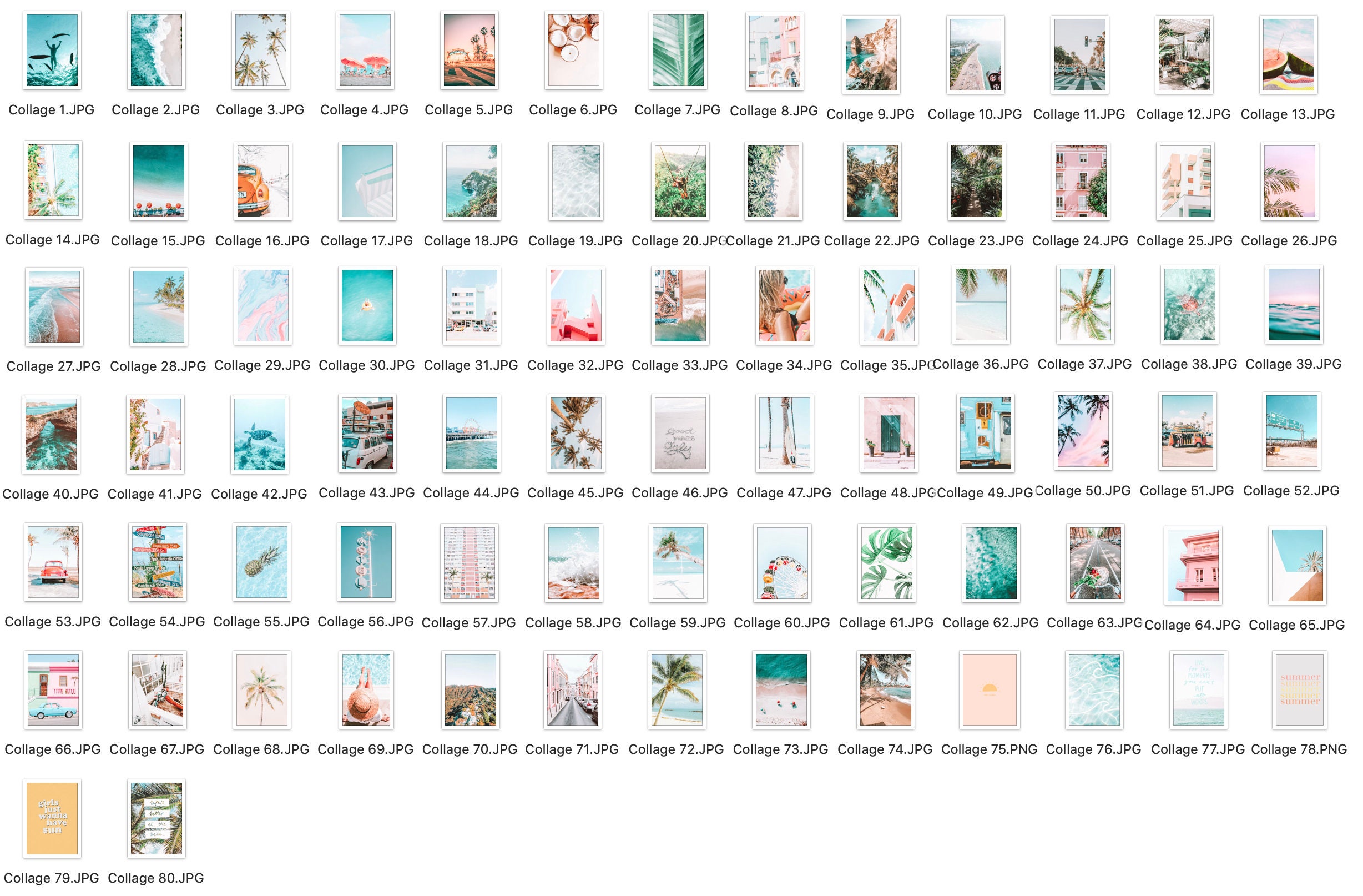 Beach Photo Collage Kit 80PCS - Etsy