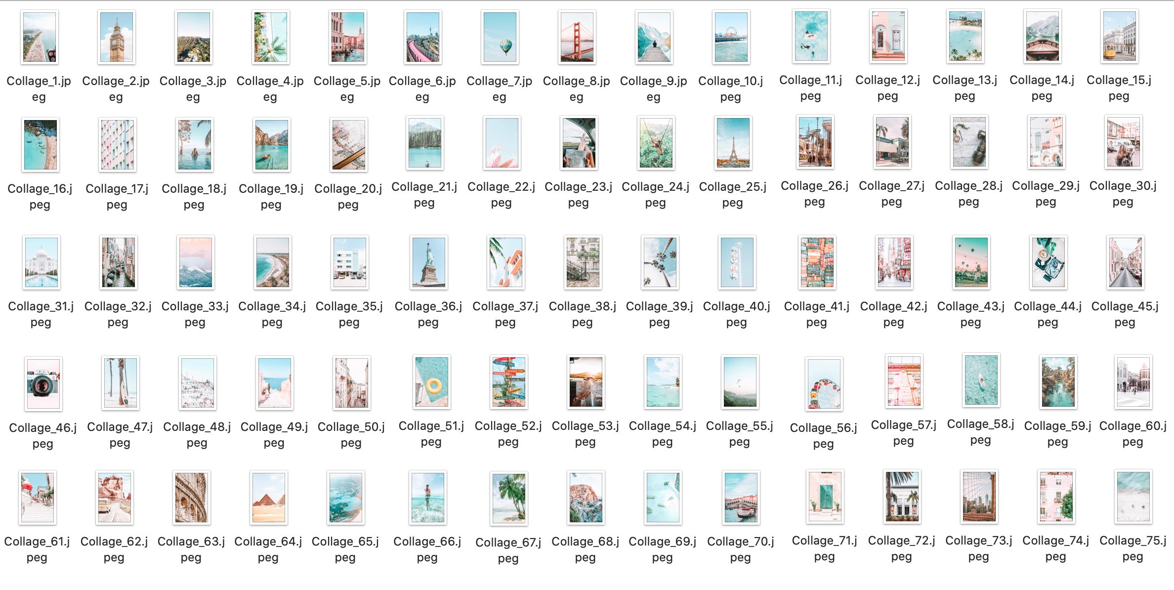 Travel Photo Collage Kit 75PCS - Etsy