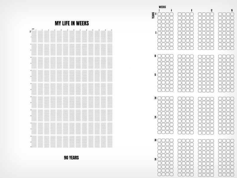 My Life in Weeks Poster ,stoic Life Calendar ,A Weekly Life Poster ...
