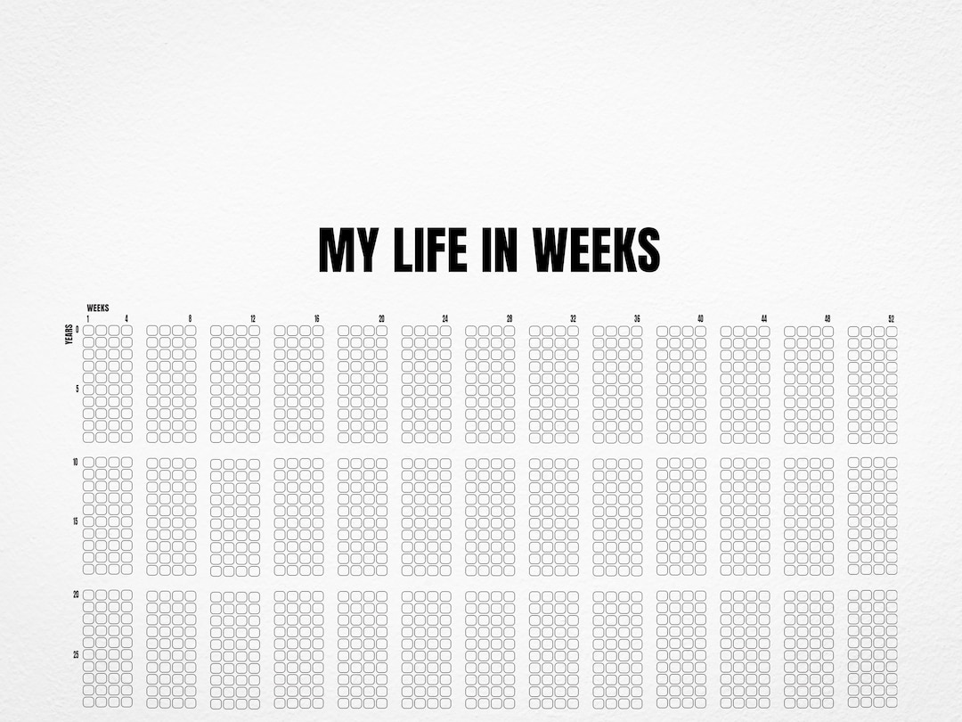 My Life in Weeks Poster ,stoic Life Calendar ,A Weekly Life Poster & Memento Mori Print for ...