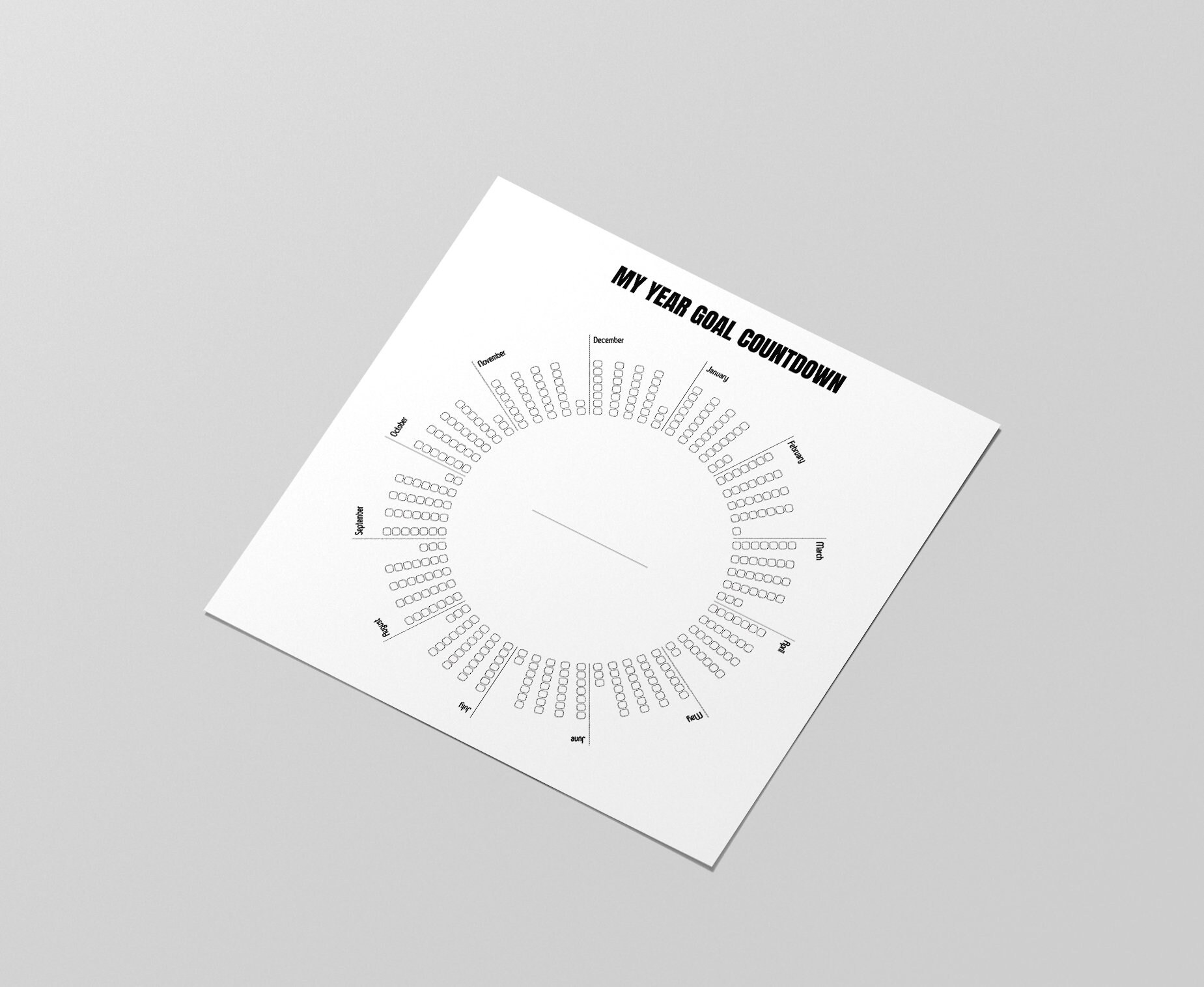 My Year Goal Countdown ,1 Year Goal Chart Get in Shape, Habit Tracker ...