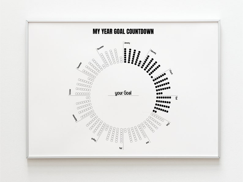 My Year Goal Countdown ,1 Year Goal Chart Get in Shape, Habit Tracker ...
