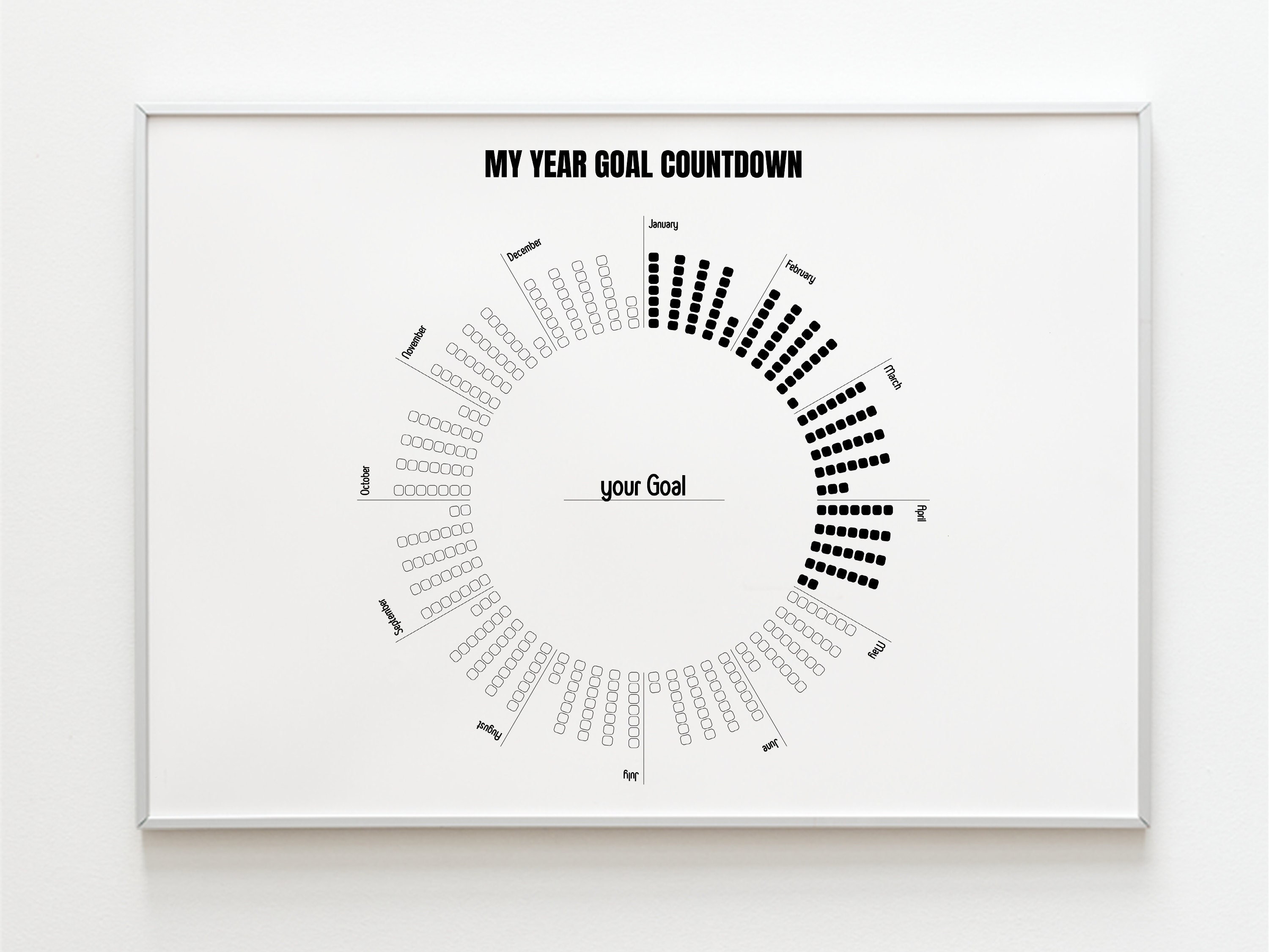 My Year Goal Countdown ,1 Year Goal Chart Get in Shape, Habit Tracker ...