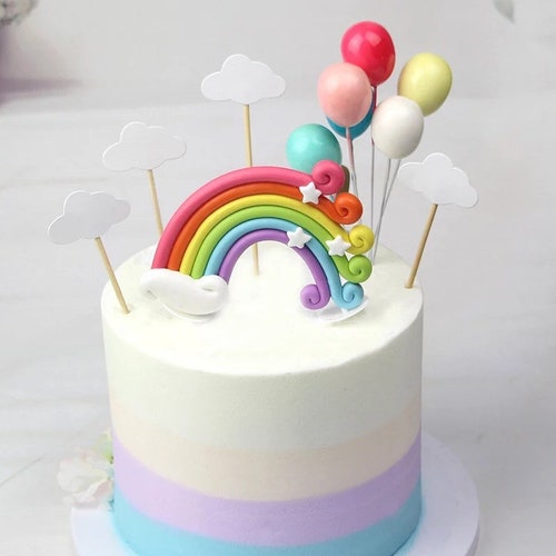 Balloon Cloud Cake Topper Diy/balloon Garland Cake Banner - Etsy