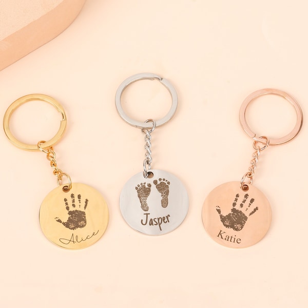 Handprint Keychain - Etsy