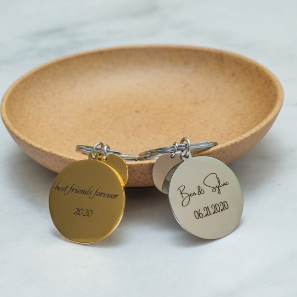 Circle Name Key Chain - Etsy