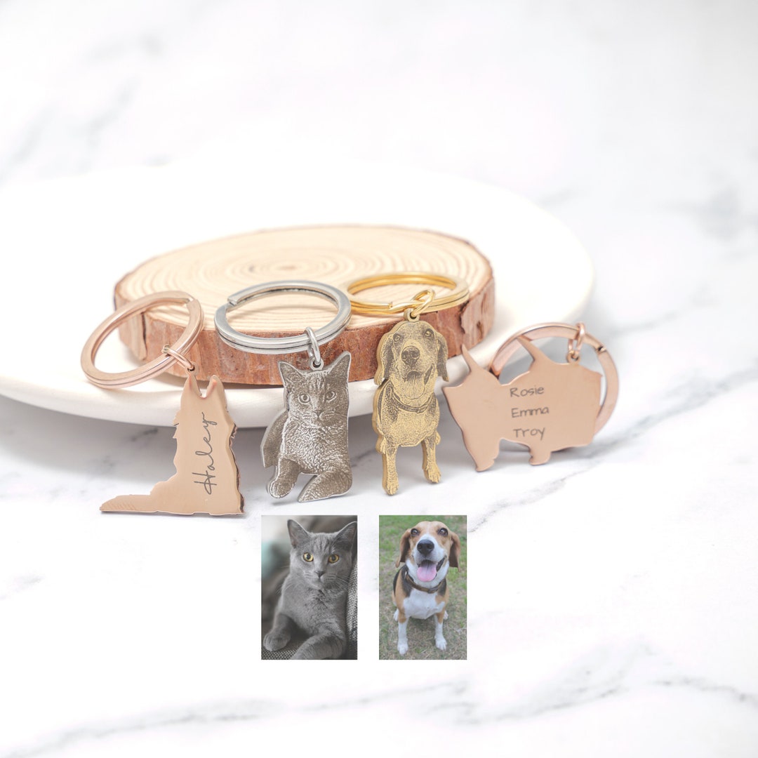 Your Pet Photo Keychain • Picture Keychain • Actual Pet Keychain ...