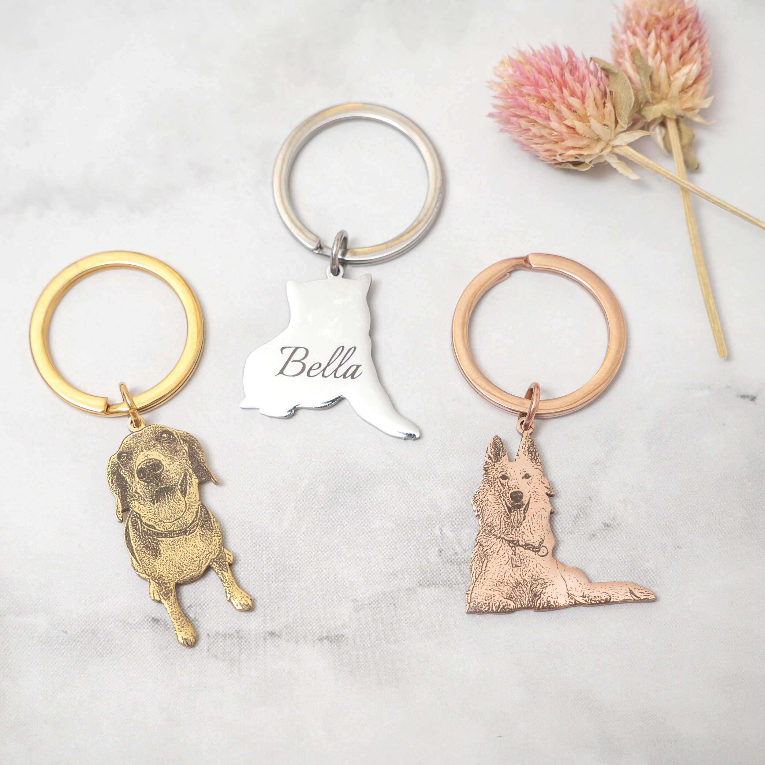Your Dog Photo Keychain • Picture Keychain • Actual Dog Keychain ...