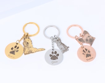 Handprint Footprint Heart Keychain With Name Hand Print Picture ...