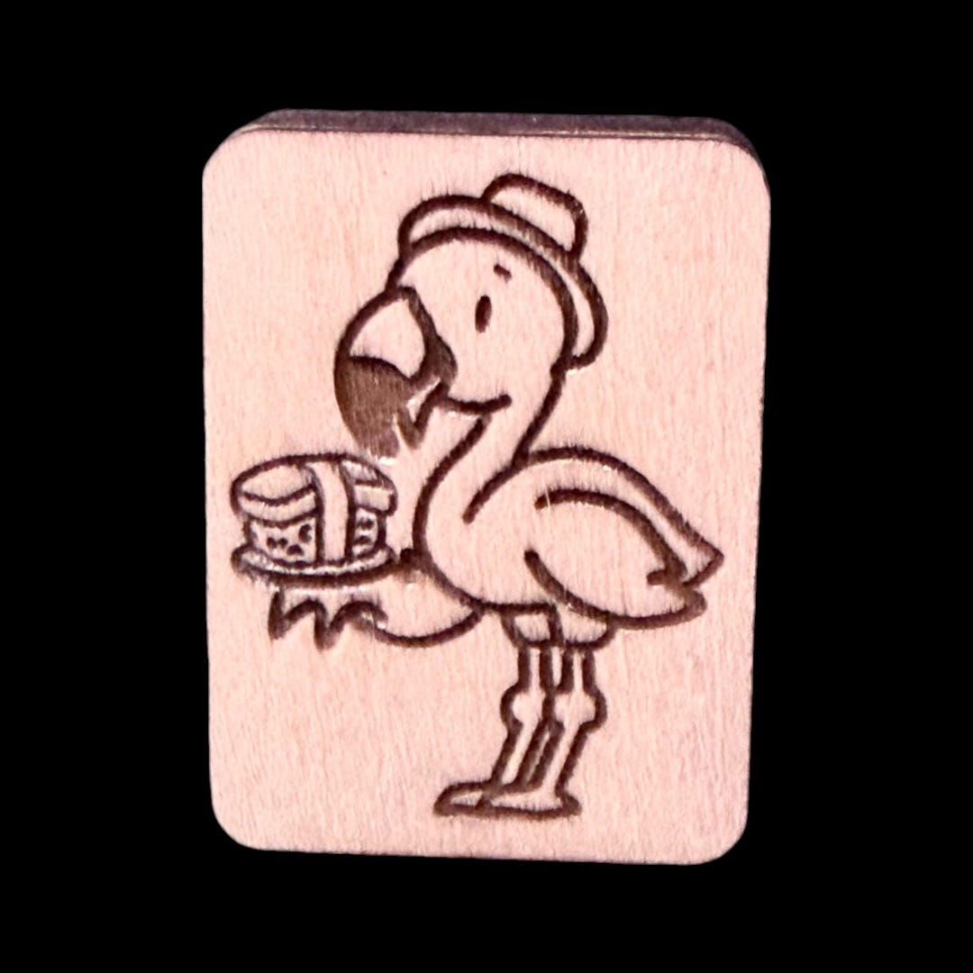 Flamingo Eating Sushi Wooden Mahjong Tiles - Handmade American or ...