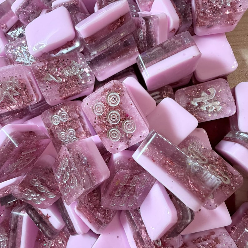 Breast Cancer Awareness Mahjong Set: Pink Resin Riichi Tiles - Etsy