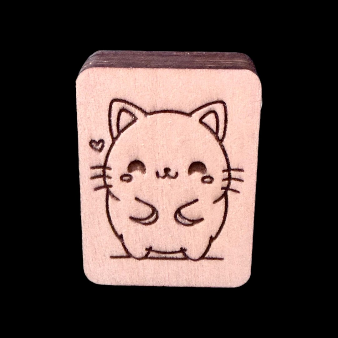 Kawaii Cat - Handcrafted Custom Engraved Wooden Mahjong Tiles - Etsy