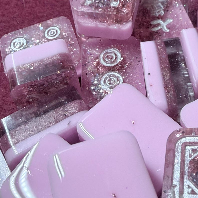 Breast Cancer Awareness Mahjong Set: Pink Resin Riichi Tiles - Etsy