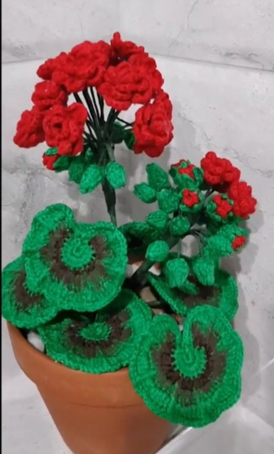 Easy Crochet Red Geranium Flower Pattern | DIY Floral Decor (PDF ...