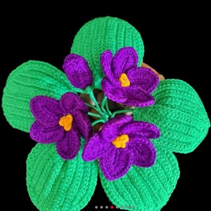 Easy Crochet African Violets Flower Pattern PDF | DIY Crochet Floral ...