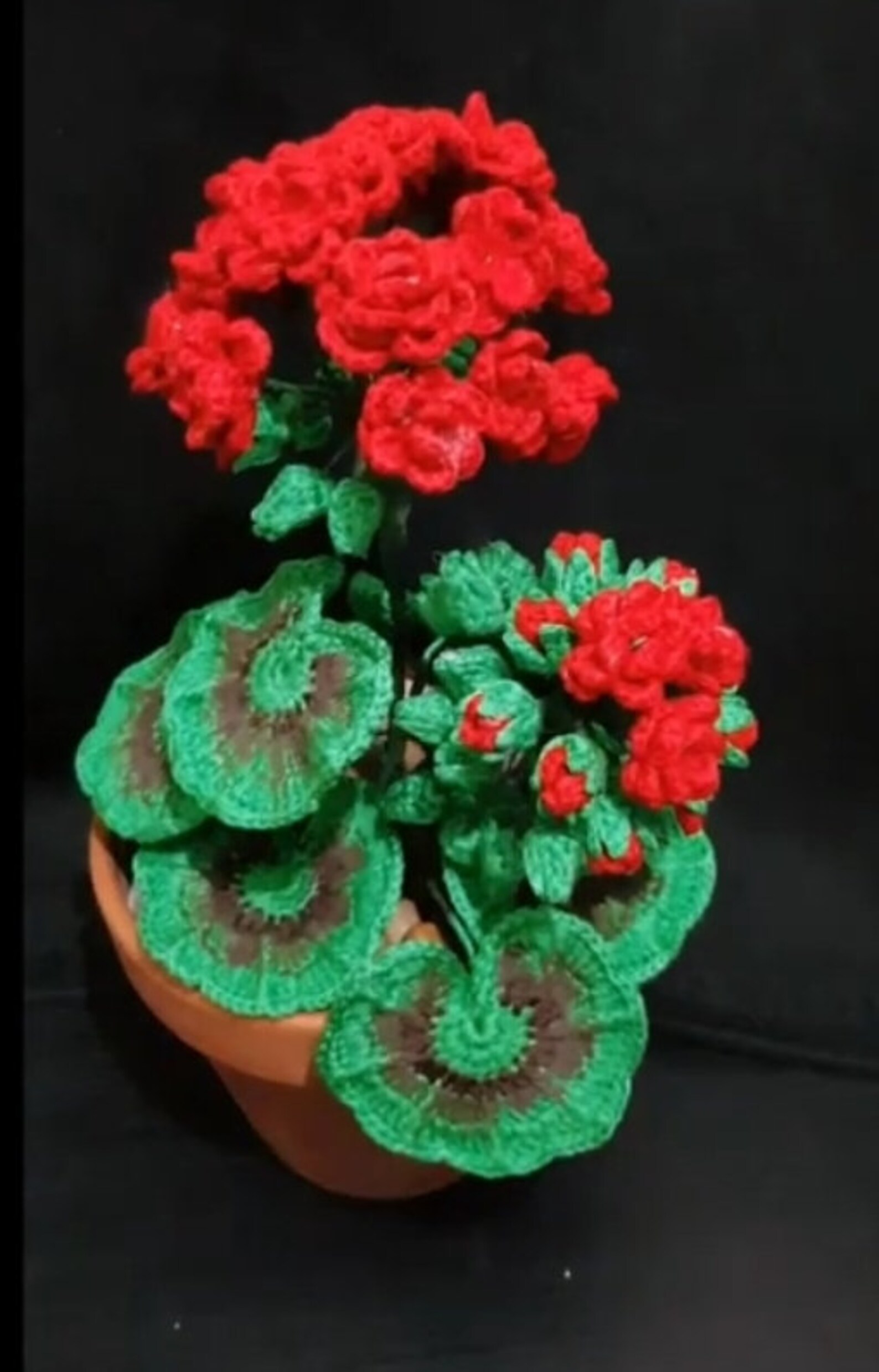 Easy Crochet Red Geranium Flower Pattern | DIY Floral Decor (PDF ...