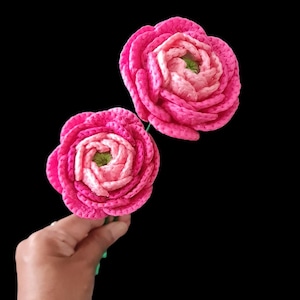 Easy Crochet Ranunculus Flower & Bulb Pattern PDF | DIY Crochet Floral ...