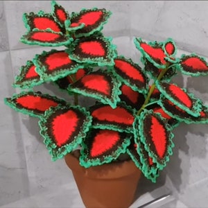 Easy Crochet Coleus Plant Pattern PDF | DIY Crochet Leaf Decor With ...