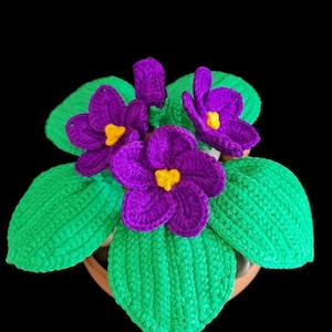 Easy Crochet African Violets Flower Pattern PDF | DIY Crochet Floral ...
