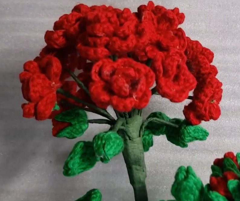 Easy Crochet Red Geranium Flower Pattern | DIY Floral Decor (PDF ...