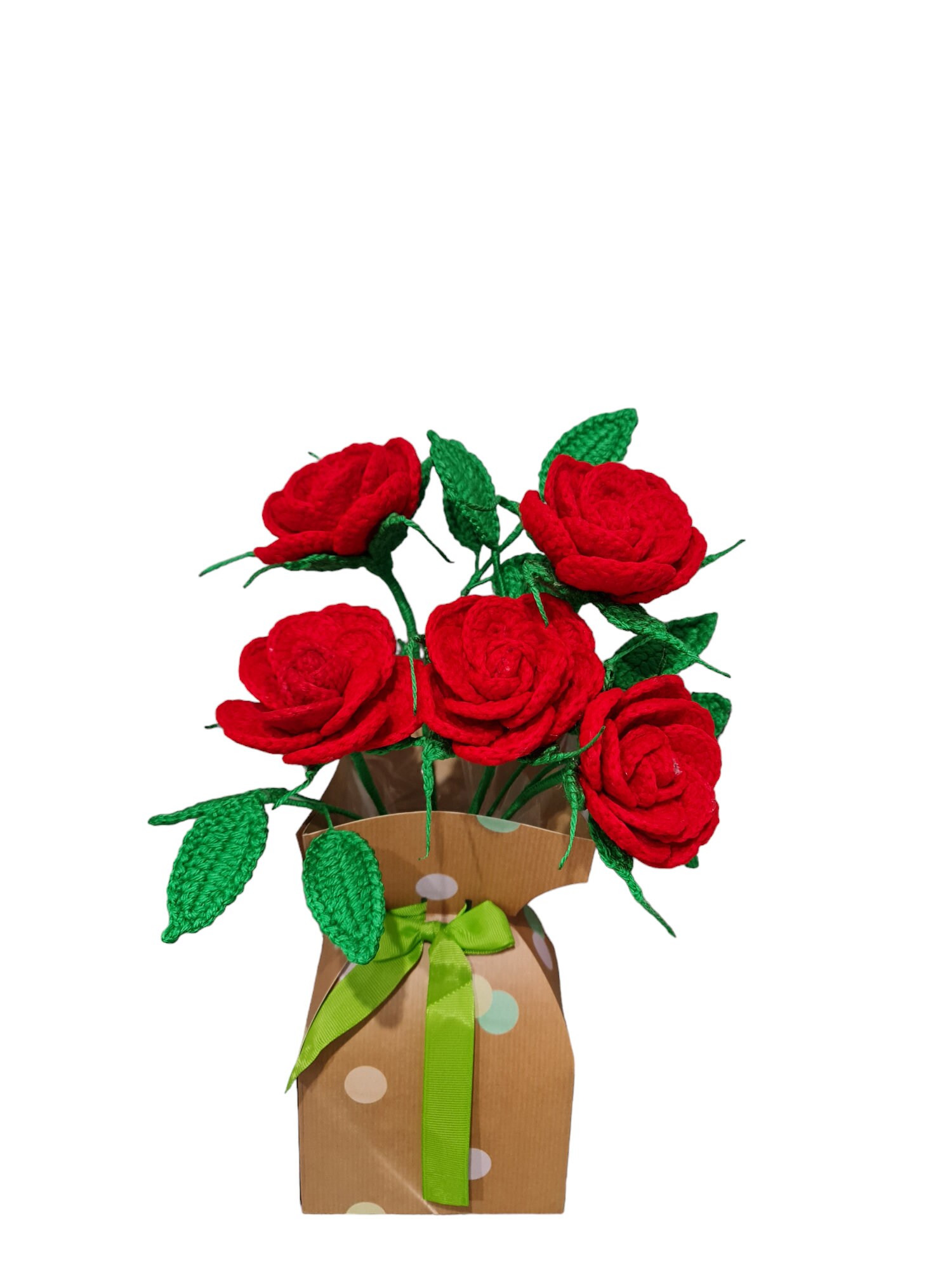 Easy Crochet Red Roses Pattern PDF DIY Crochet Valentines Day Decor ...