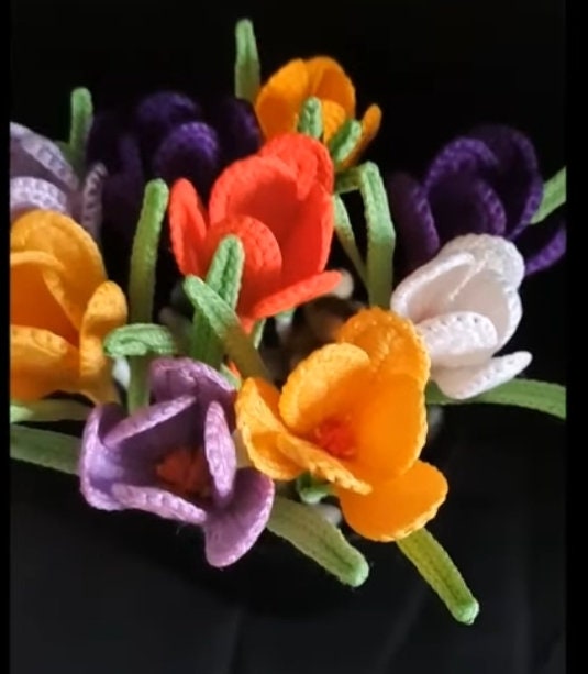 Easy Crochet Crocus Flower Pattern PDF DIY Crochet Floral Decor With ...
