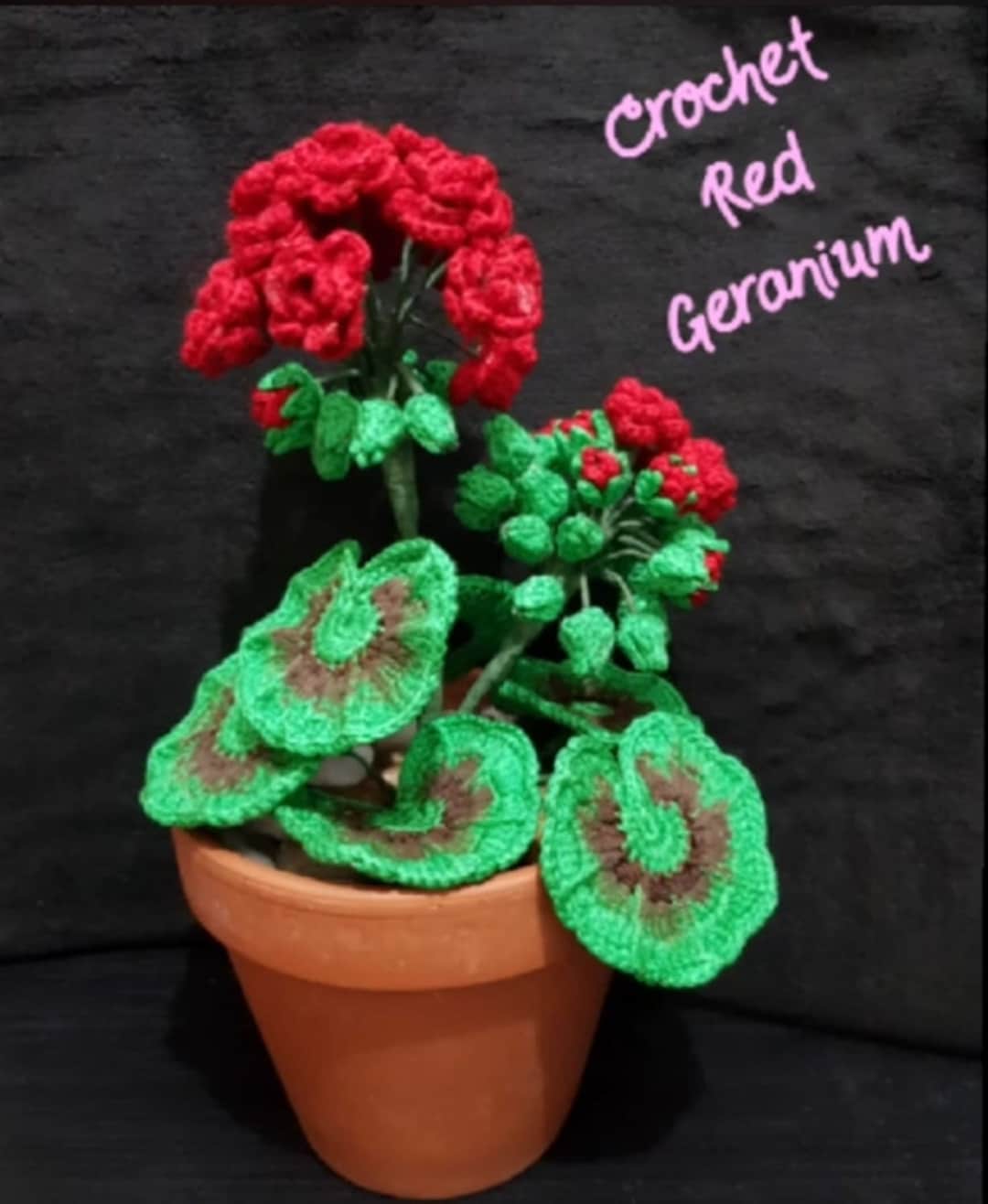 Easy Crochet Red Geranium Flowers Pattern PDF | DIY Crochet Floral ...