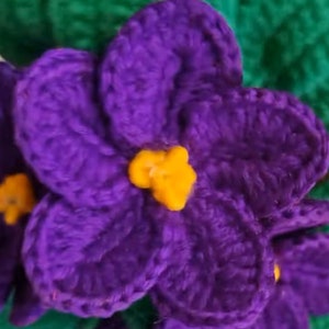 Easy Crochet African Violets Flower Pattern PDF | DIY Crochet Floral ...