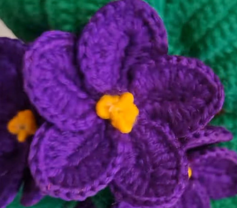 Easy Crochet African Violets Flower Pattern PDF DIY Crochet Floral ...