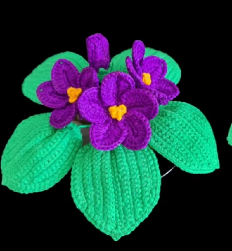 Easy Crochet African Violets Flower Pattern PDF DIY Crochet Floral ...