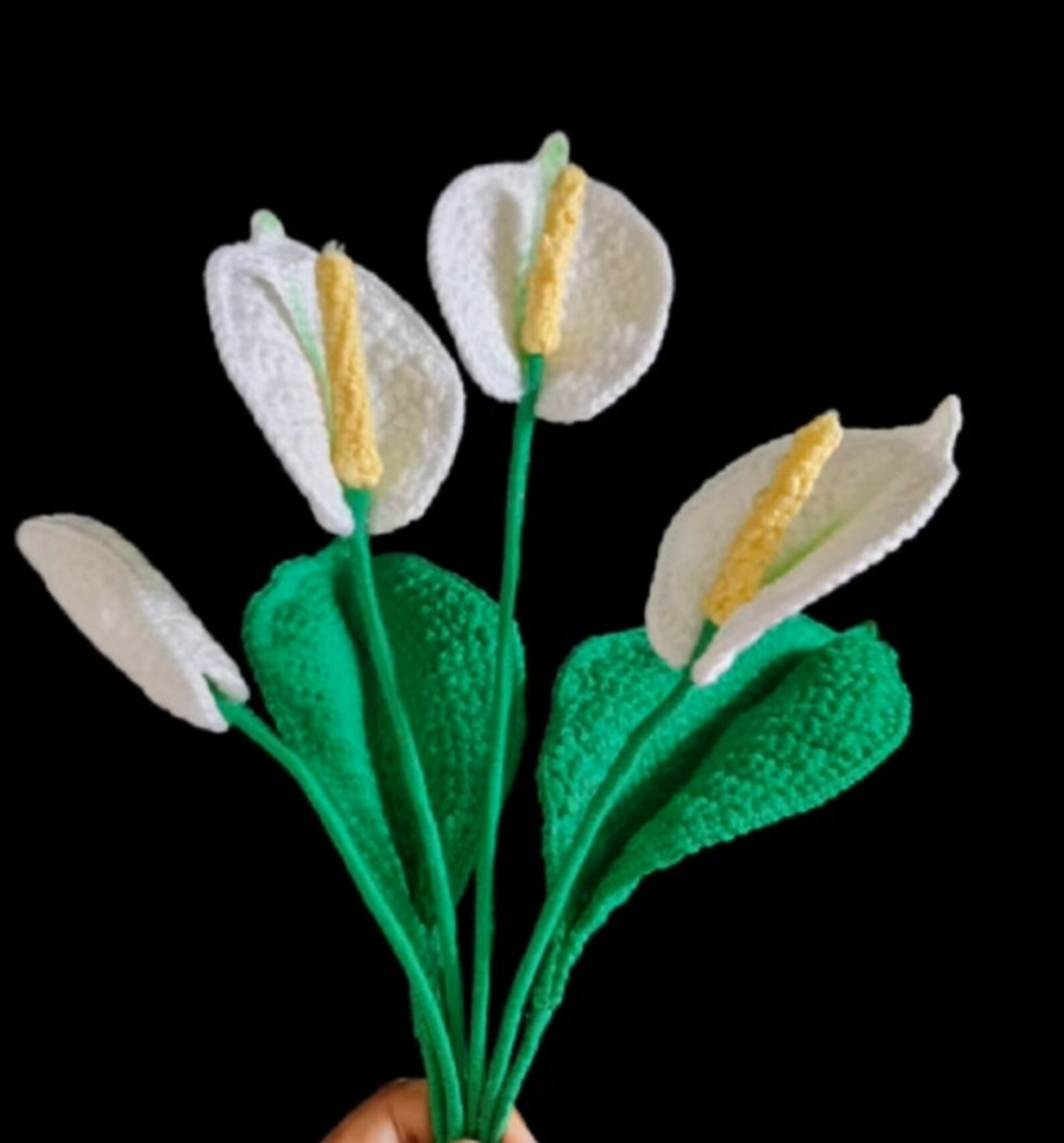 Easy Crochet Peace Lily Flower Pattern PDF | DIY Crochet Floral Decor ...