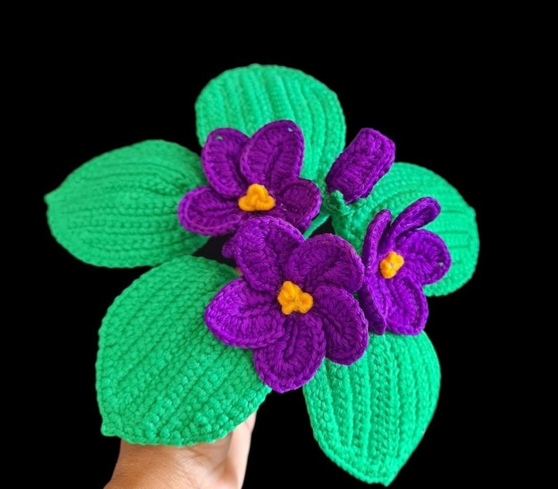 Easy Crochet African Violets Flower Pattern PDF DIY Crochet Floral ...