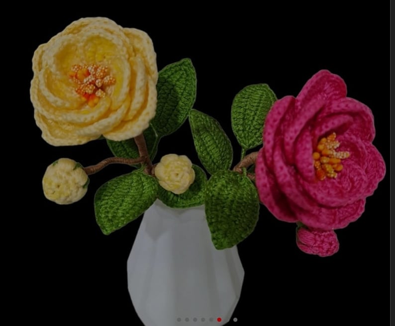 Easy Crochet Camellia Flower Pattern PDF | DIY Crochet Floral Decor ...