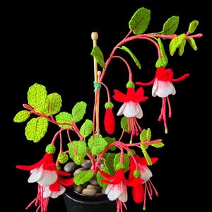 Easy Crochet Fuchsia Flower Pattern PDF | DIY Hanging Floral Decor ...