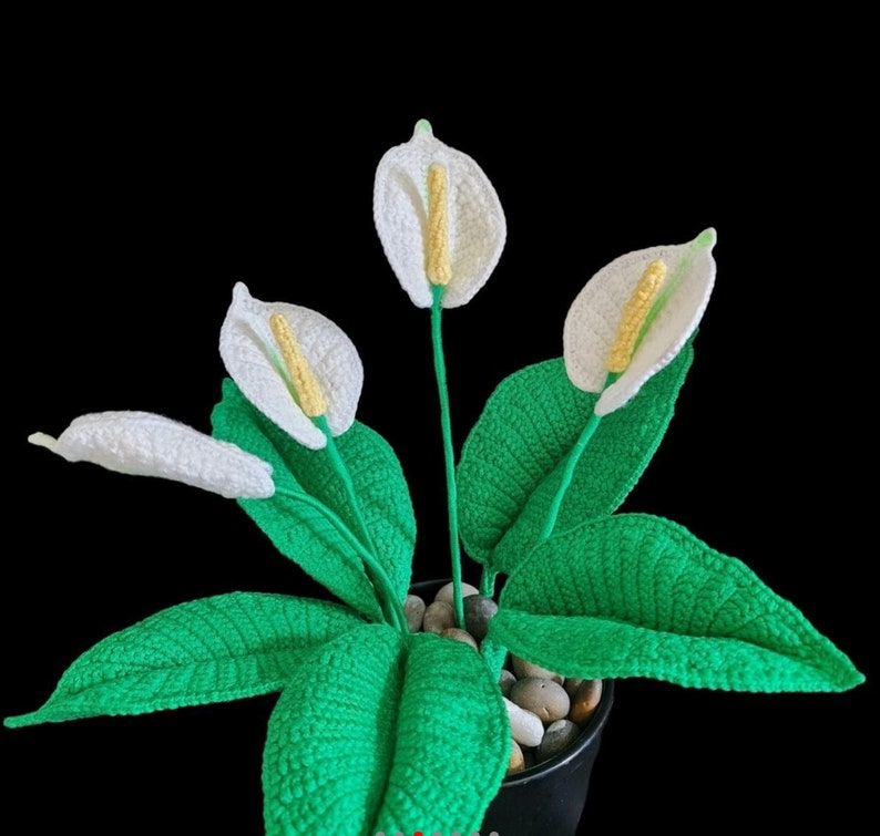 Easy Crochet Peace Lily Flower Pattern PDF | DIY Crochet Floral Decor ...