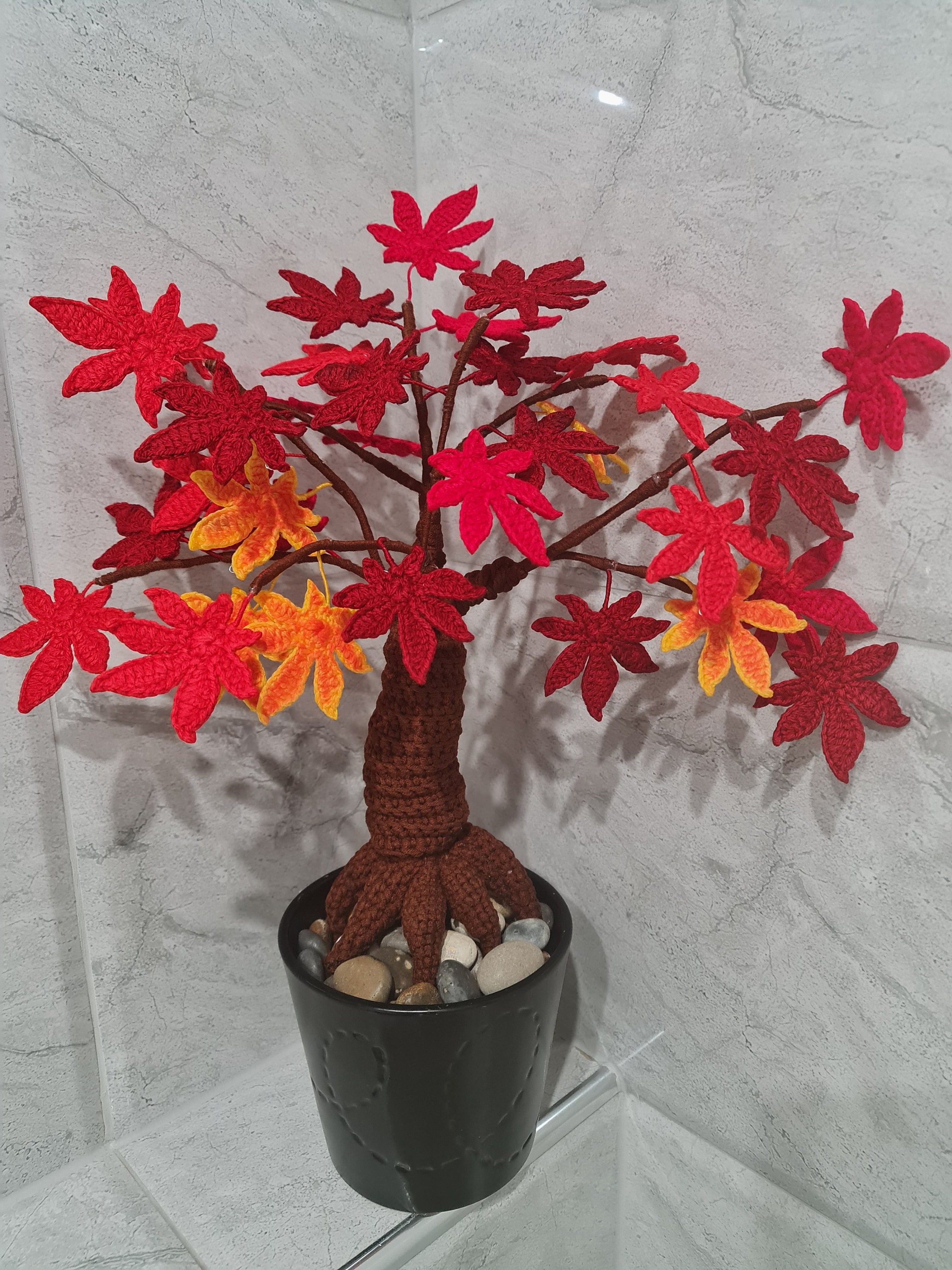 Easy Crochet Maple Tree Bonsai Pattern PDF | DIY Crochet Bonsai Decor ...