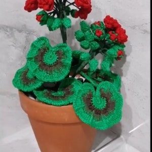 Easy Crochet Red Geranium Flower Pattern | DIY Floral Decor (PDF ...