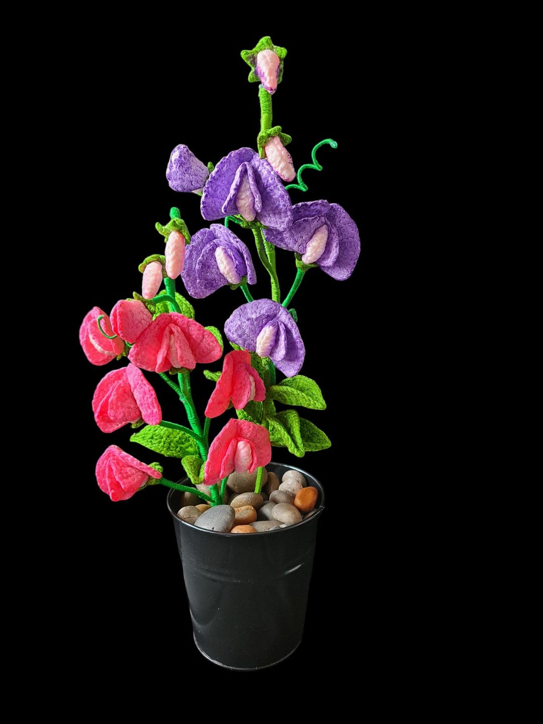 Easy Crochet Sweetpea Flower Pattern PDF | DIY Crochet Floral Decor ...