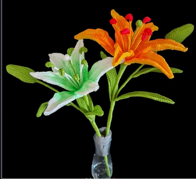 Easy Crochet Stargazer Lily Flower Pattern PDF DIY Crochet Floral Decor ...