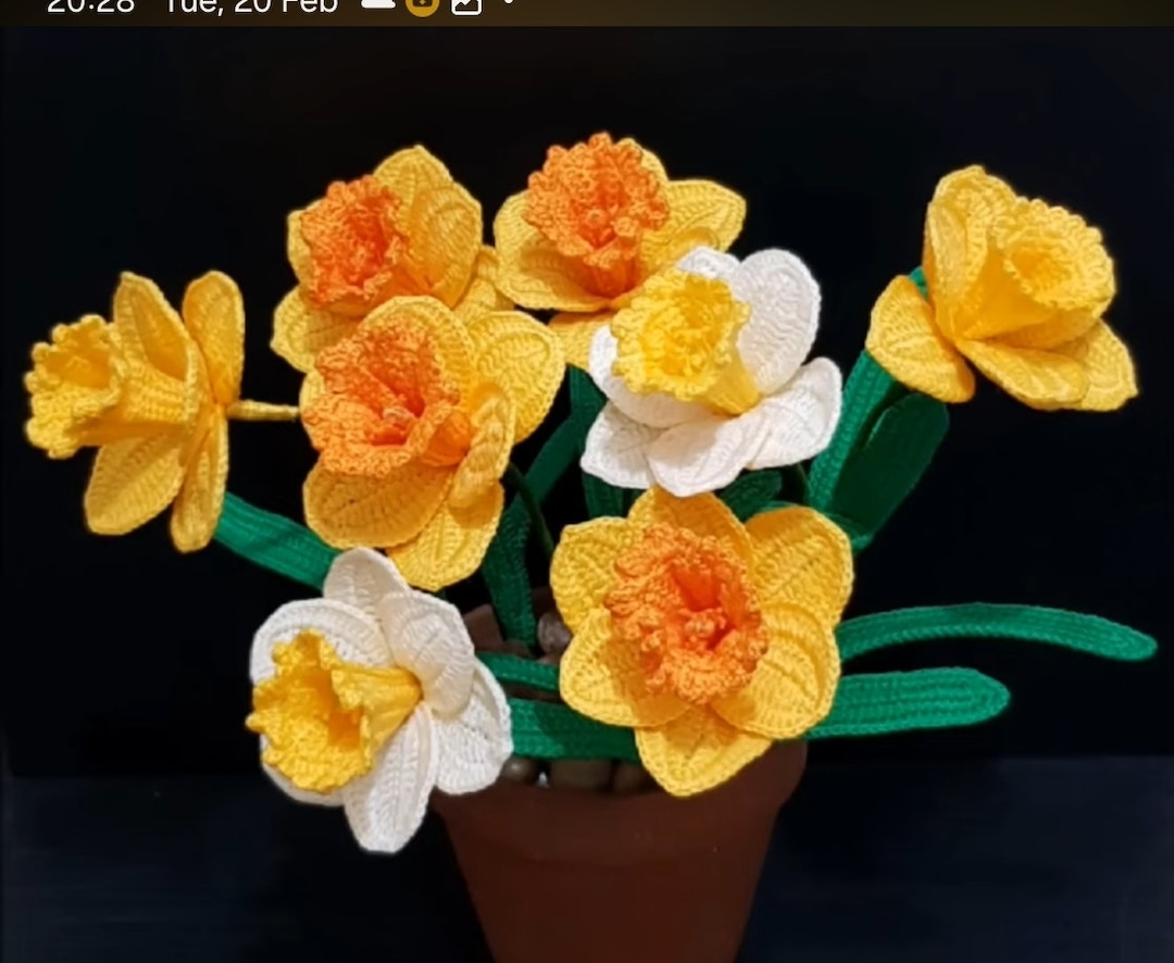 Easy Crochet Daffodil Flower Pattern PDF | DIY Crochet Floral Decor ...