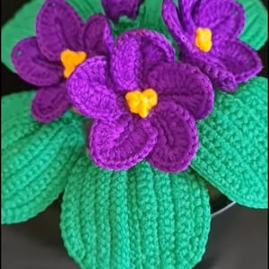 Easy Crochet African Violets Flower Pattern PDF | DIY Crochet Floral ...
