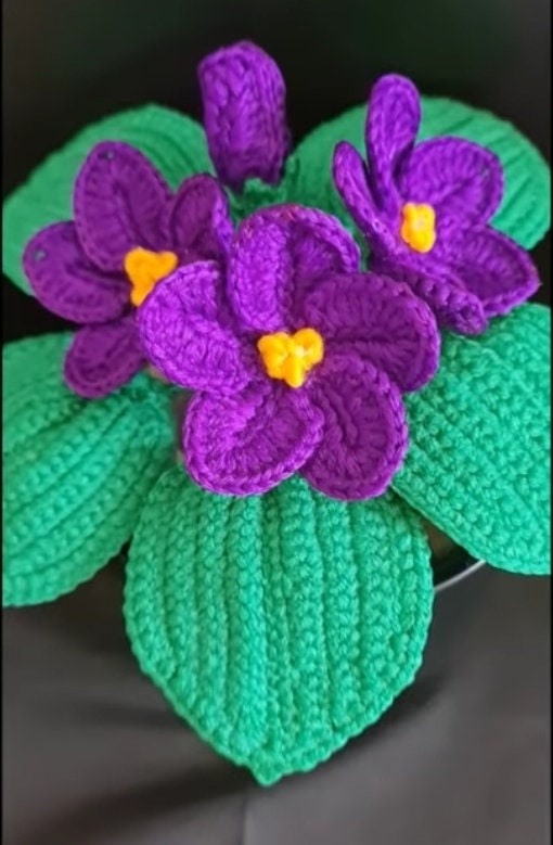 Easy Crochet African Violets Flower Pattern PDF DIY Crochet Floral ...