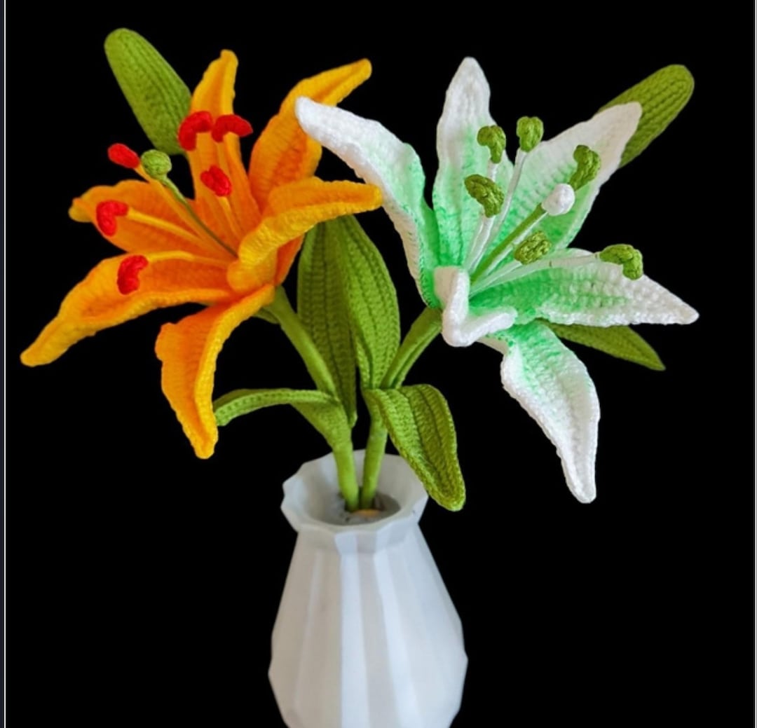 Easy Crochet Stargazer Lily Flower Pattern PDF | DIY Crochet Floral ...