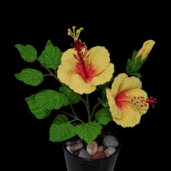 Knitted Hibiscus Flower - Etsy