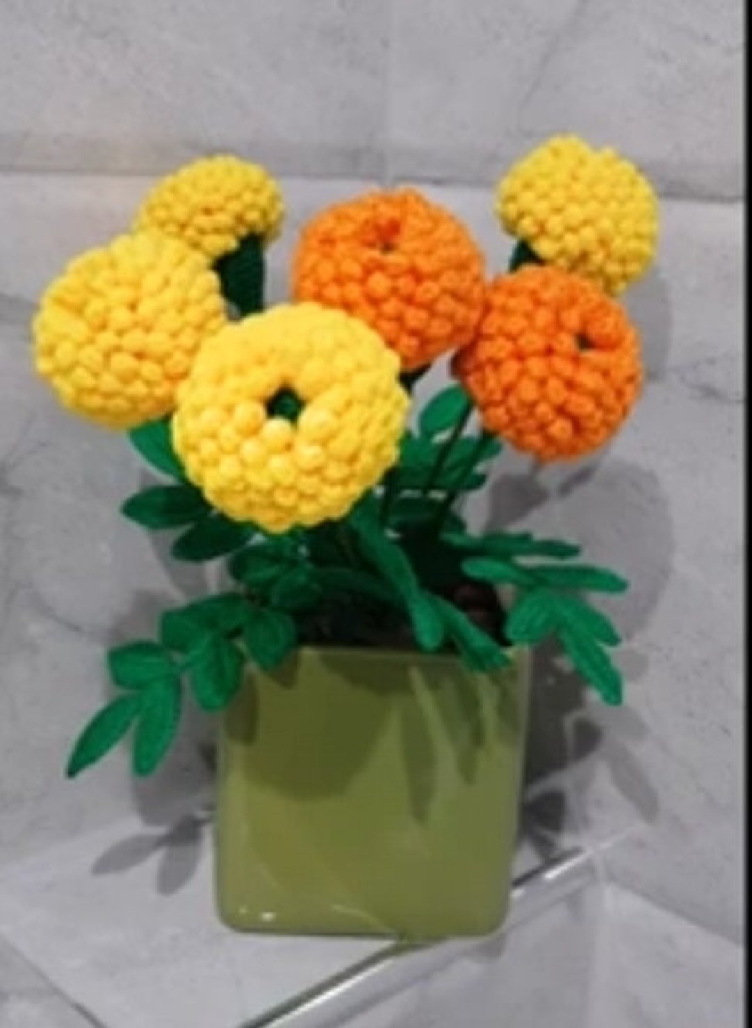Easy Crochet Marigold Flower Pattern PDF | DIY Crochet Floral Decor ...