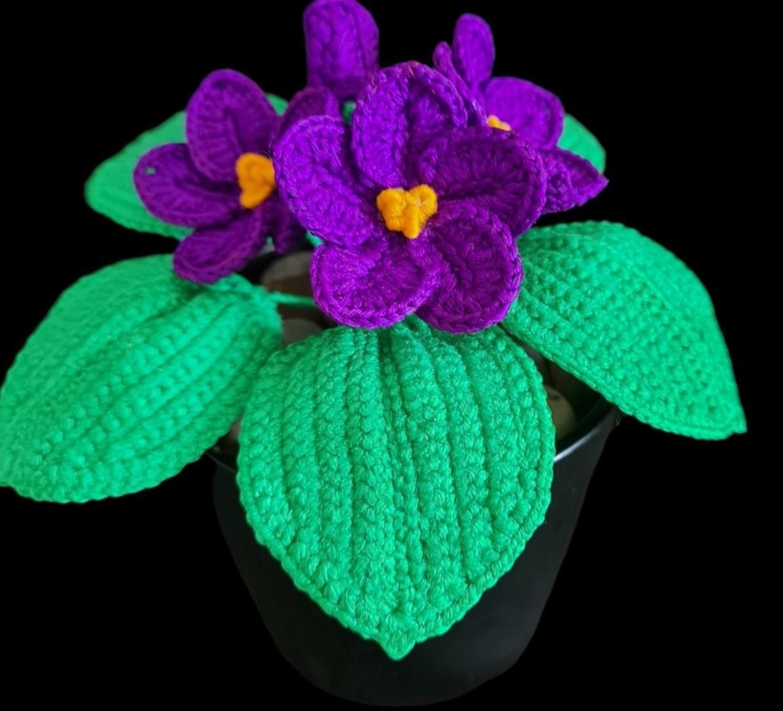 Easy Crochet African Violets Flower Pattern PDF DIY Crochet Floral ...