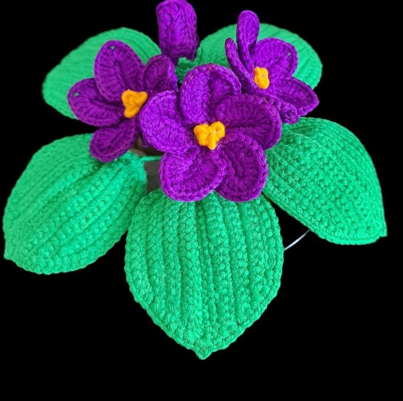 Easy Crochet African Violets Flower Pattern PDF DIY Crochet Floral ...