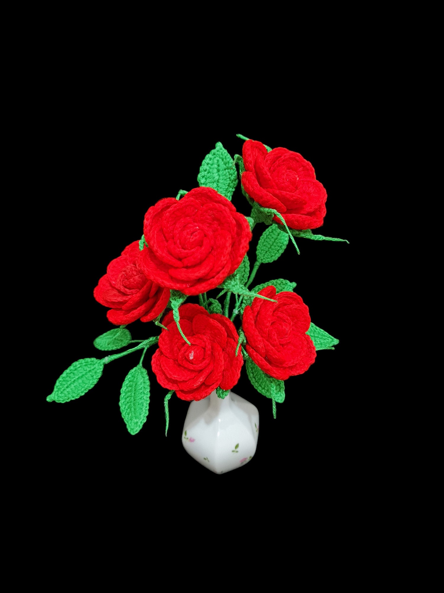 Easy Crochet Red Roses Pattern PDF DIY Crochet Valentines Day Decor ...