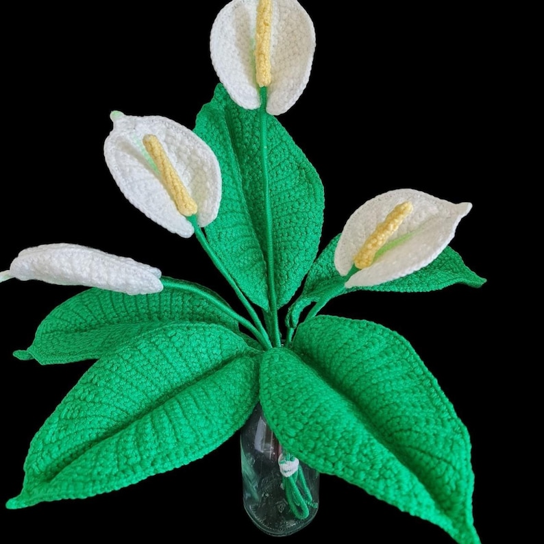 Easy Crochet Peace Lily Flower Pattern PDF | DIY Crochet Floral Decor ...