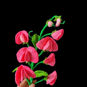 Easy Crochet Sweetpea Flower Pattern PDF | DIY Crochet Floral Decor ...